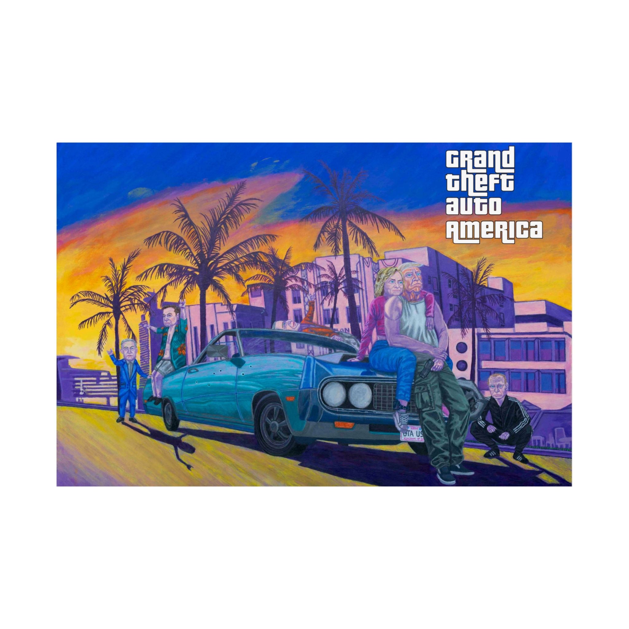 Poster - Funny GTA Inspired Donald Trump, Hillary Clinton, Putin Dark ...